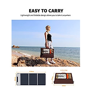 Shawllar 100 Watt Portable Solar Panel for Camping, Waterproof Foldable Solar Panels with USB Output for Sports, Solar Panel Chargers for Jackery Explorer/Bluetti/Ecoflow/Anker/Goal Zero Power Station