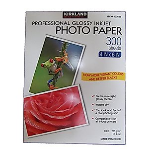 Kirkland Signature Professional Glossy Inkjet Photo Paper 4"x6" 300 Sheets