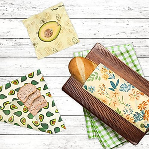 Reusable Beeswax Wrap - 9 Pack Beeswax Wraps for Food, Eco-Friendly Beeswax Food Wraps, Bread Sandwich Wrapper - Organic, Sustainable, Zero Waste, Reusable Plastic-Free Food Wrap, 1XL, 3M, 5S