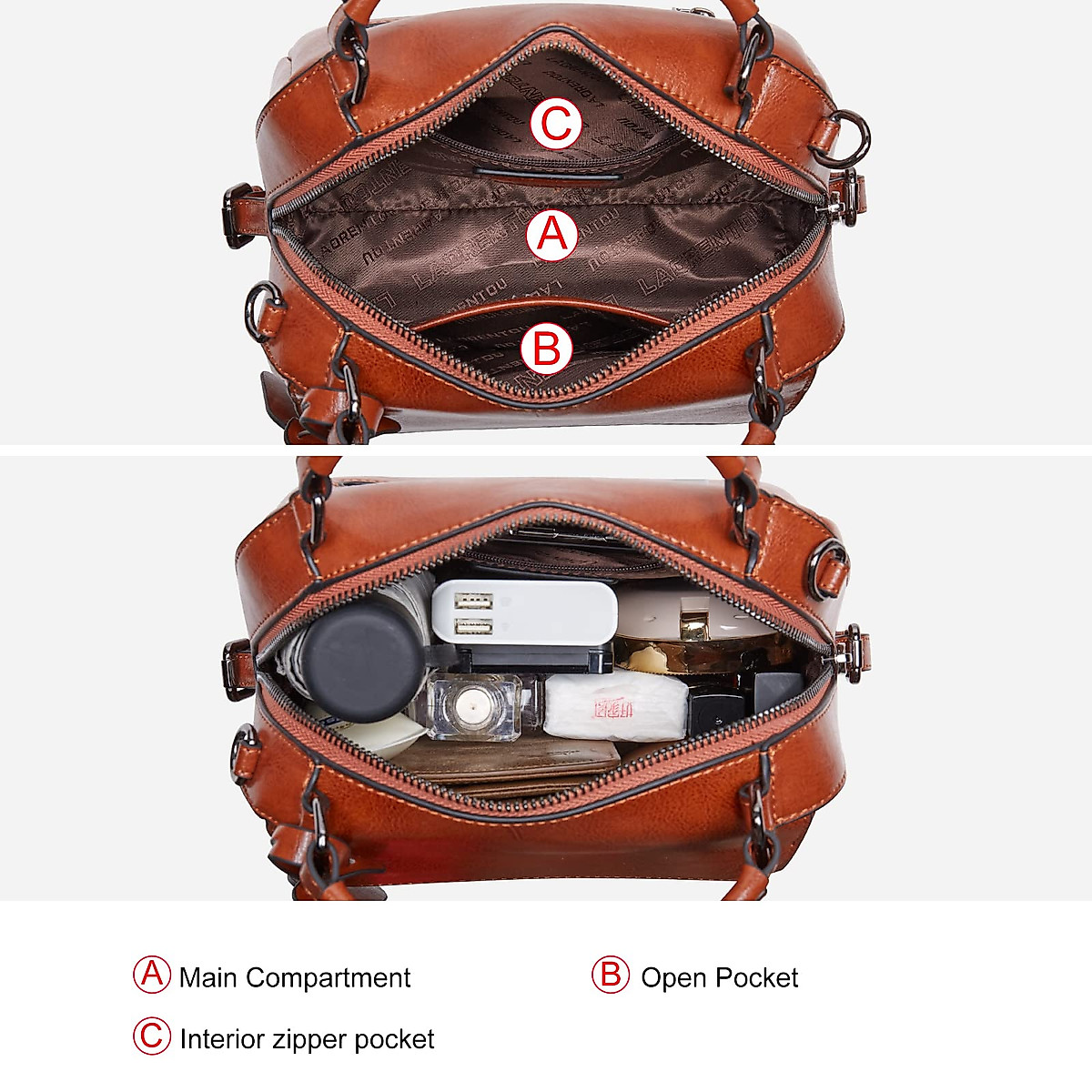 FOXLOVER Small Leather Crossbody Bags for Women Lady Shoulder Bag Top Handle Mini Handbag and Purse