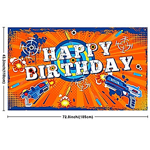 Dart War Happy Birthday Backdrop Birthday Party Decorations Dart Theme Party Photo Background Birthday Table Decorations for Kids Boys Birthday Party