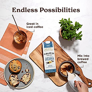 Califia Farms - French Vanilla Almond Milk Coffee Creamer, 32 Oz (Pack of 6), Shelf Stable, Dairy Free, Plant Based, Vegan, Gluten Free, Non GMO, Almond Creamer
