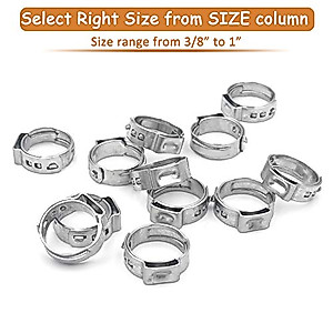 ISPINNER 24pcs 1 Inch PEX Cinch Clamps, 304 Stainless Steel Cinch Crimp Rings Pinch Clamps for PEX Tubing Pipe Fitting Connections (1 Inch)