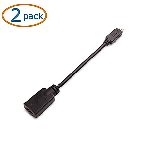 Cable Matters 2-Pack Micro HDMI to HDMI Adapter (HDMI to Micro HDMI Adapter) 6 Inches with 4K and HDR Support for Raspberry Pi 4 and More