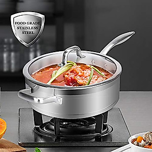 Duxtop Professional Stainless-steel Induction Ready Cookware Impact-bonded Technology (5.5 Qt Saute Pan)