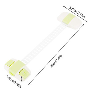 Child Safety Locks, Adjustable S Latches to Cabinets, Drawers, Cupboard, Oven, Fridge, Closet, Seat, Door, Window, No Tools or Drilling Required (Green)