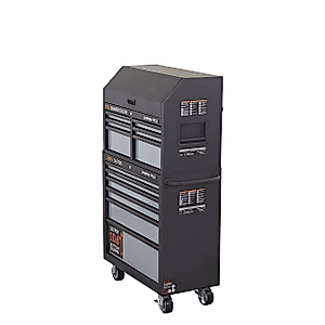 SHOPMAX 93606C2-06A4 36″ 12-Drawer Tool Chest and Rolling Cabinet Combo, Black