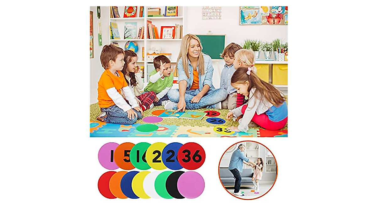 Carpet Markers Dots Spots for Classroom | 92 Pc Multicolored Set