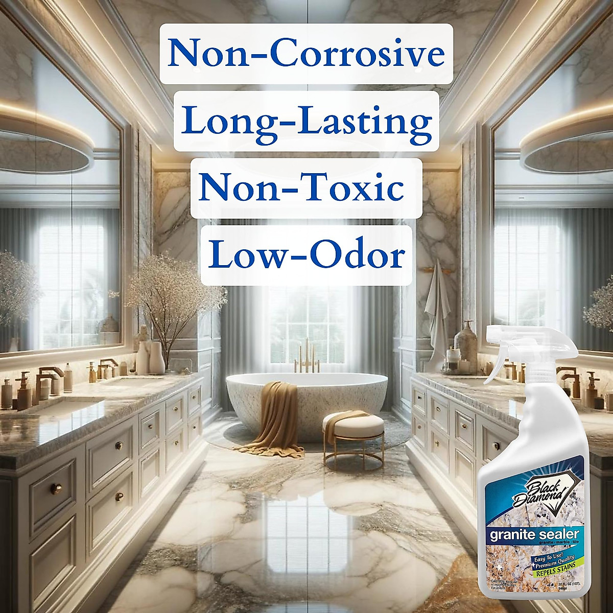 Black Diamond Stoneworks Granite Sealer: Seals and Protects. Marble Sealer Protector. Granite, Marble, and Travertine Countertop Sealer for All Stone Countertops. 1-Pint.
