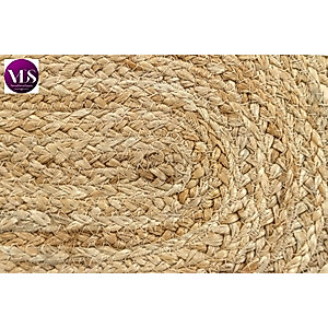 VDS Pack of 1, Oval Hand Woven Braided Jute Area Rug 4x6 feet, Natural Reversible Rug for Home Decor, Living Room, Kitchen, Entryway Rug, Door Mat, Farmhouse Rustic Boho Accent Rug (4'x6')
