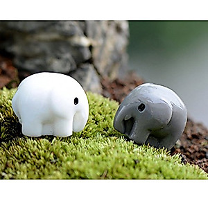 10Pcs Miniature Grey Elephant Fairy Garden Moss Micro Landscape Bonsai Decor Craft