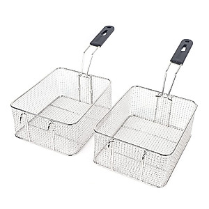 Commercial Deep Fryer,2 Pan 403 Stainless Steel Countertop Gas Fryer Food Warmer Buffet Adjustable Temp with 2 Baskets for Commercial Restaurant Fast Food Restaurant