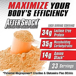Myogenix Aftershock Post Workout, Unlimited Muscle Growth | Anabolic Whey Protein | Mass Building Carbohydrates | Amino Stack Creatine and Glutamine Plus BCAAs | Fruit Punch 2.64 lbs