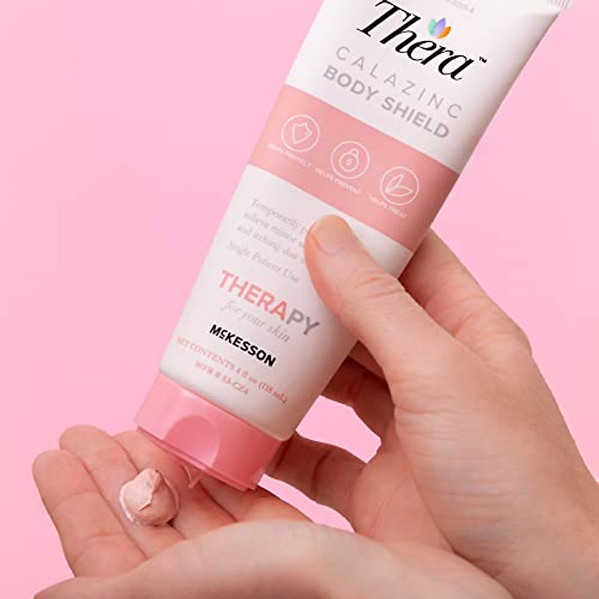 Thera Calazinc Body Shield Skin Cream - Helps Relieve Dry Skin, Chafing, Itching, Irritation - Lavender-Scented, 4 oz Tube, 1 Count