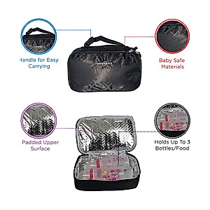 Obersee Diaper Bag Organizer, Breastmilk Cooler Bag Insulated Baby Bottle Bag, Easily Attaches to stroller, Multifunctional diaper bag, Portable for Work, Travel & Daycare