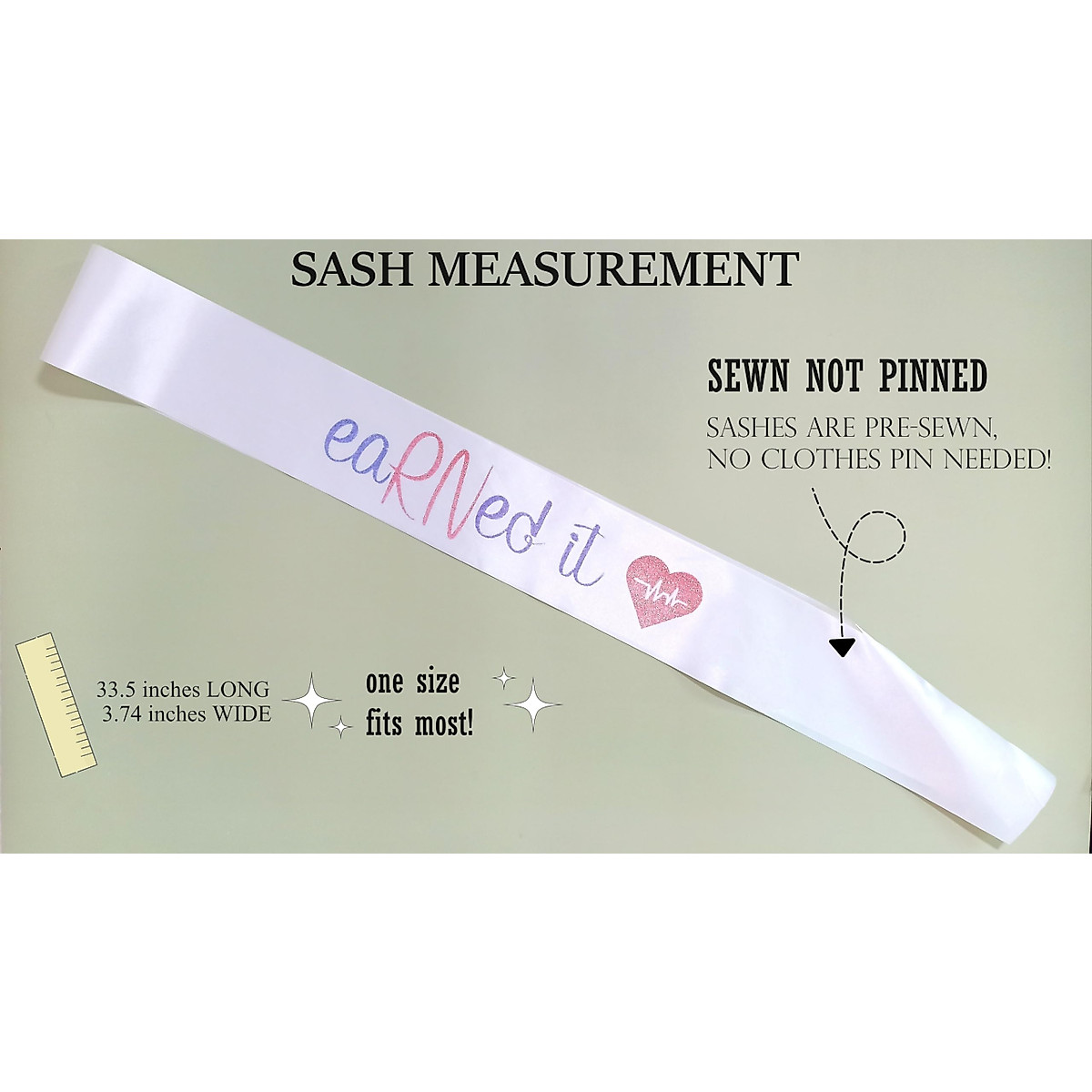 Magnusson's Garden Nurse Graduation Party Sash, Earned It RN Nursing School Graduate Gift for Her, Senior Class of 2024 Sash, Congrats Grad Decorations