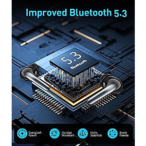 Vtkp Bluetooth Headphones True Wireless Earbuds 60H Playback LED Power Display Earphones with Wireless Charging Case IPX7 Waterproof in-Ear Earbuds with Mic for TV Smart Phone Computer Laptop Sports