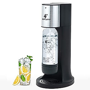 4° Sparkling Water Maker, Carbonated Water Machine and Soda Maker Machine for Home or Office, with 1.0L BPA-free Sparkling Water Bottle, Compatible with Any Screw-in 60L CO2 Carbonator(NOT Included)(Matte Black)