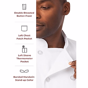 Chef Works Men's Volnay Chef Coat, White, XX-Large