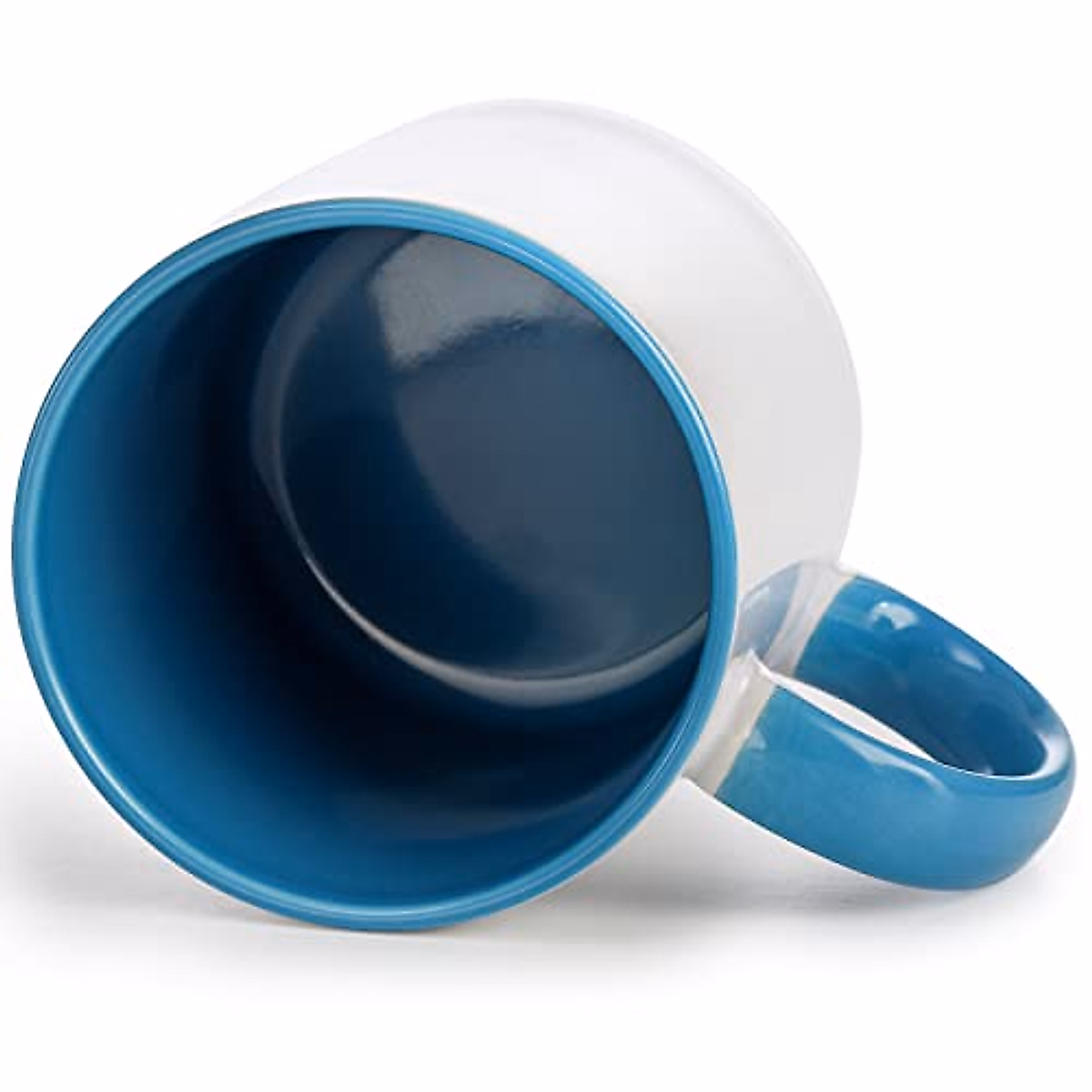 AVLA 6 Packs Porcelain Sublimation Mugs, 12 OZ Blank Drinking Cups with Handles, DIY Coated Ceramic Coffee Mug Sets for Cappuccino, Tea, Milk, Latte, Hot Cocoa, Microwave and Dishwasher Safe