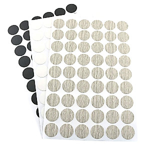 MEETOOT 2pcs Self-Adhesive Screw Hole Seal Dust Cover Hole Paste Sticker Black with Stripe (057) 21mm Diameter for Furniture Screws