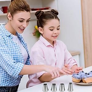 Suuker Stainless Steel Extra Large Round Piping Tips Set, 4 Pcs (F02 F06 9FT R22L) for Cake Cupcake Cookie Decorating