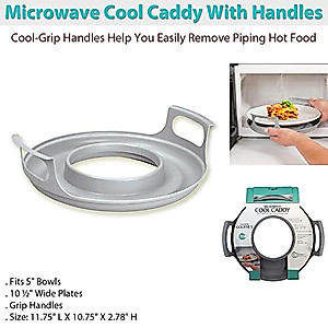 Handy Gourmet Microwave Cool Caddy w/ Handles - Carrying Tray for Bowls, Plates
