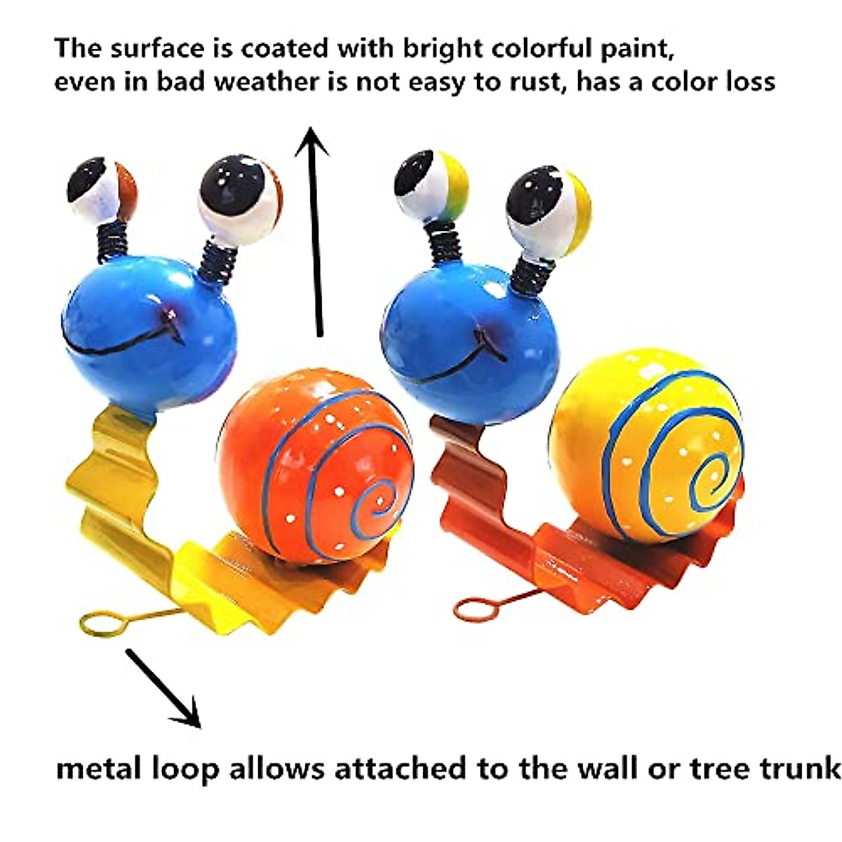 HYG Metal Snail Garden Decor,Metal Yard Art Garden Statues Decor Set of 2,Lawn Ornament Backyard Decorations Animal (Snail)