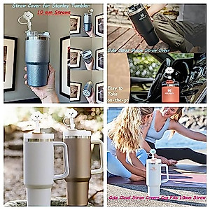 4PCS Straw Cover for Stanley 40 OZ Tumbler, Cloud Silicone Straw Covers for Stanley Cup, 10mm Straw Topper Cute Straw Protector for tumblers for Stanley Cup Accessories