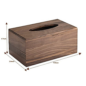 Ritattas Tissue Box Cover, Walnut Wood Tissue Box Cover Rectangular, Decorative Tissue Box Holder for for Bathroom, Bedroom,Dinner Table
