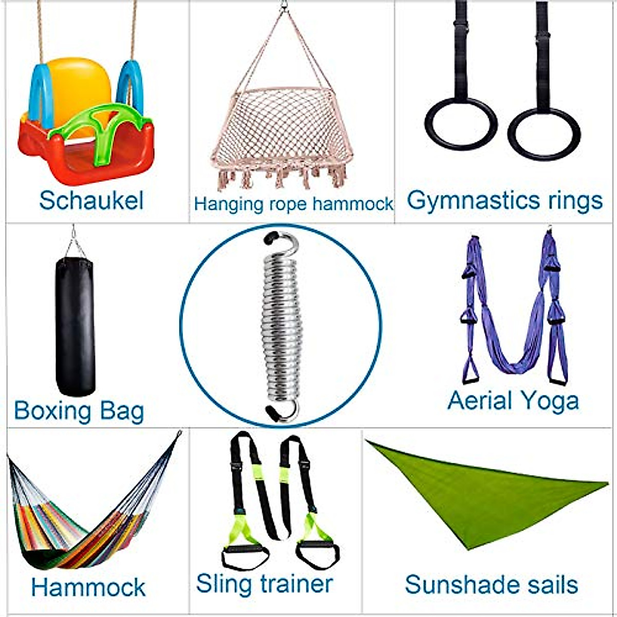 BLASCOOL Hammock Chairs Porch Swing Spring - 750Lbs Heavy Duty Suspension Swing Hangers Ceiling Mount Porch Swings (One Piece 750Lbs)