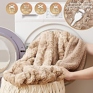 EHEYCIGA Electric Heated Throw, Auto Shut Off, 6 Heating Levels, Fast Heating Faux Fur & Sherpa