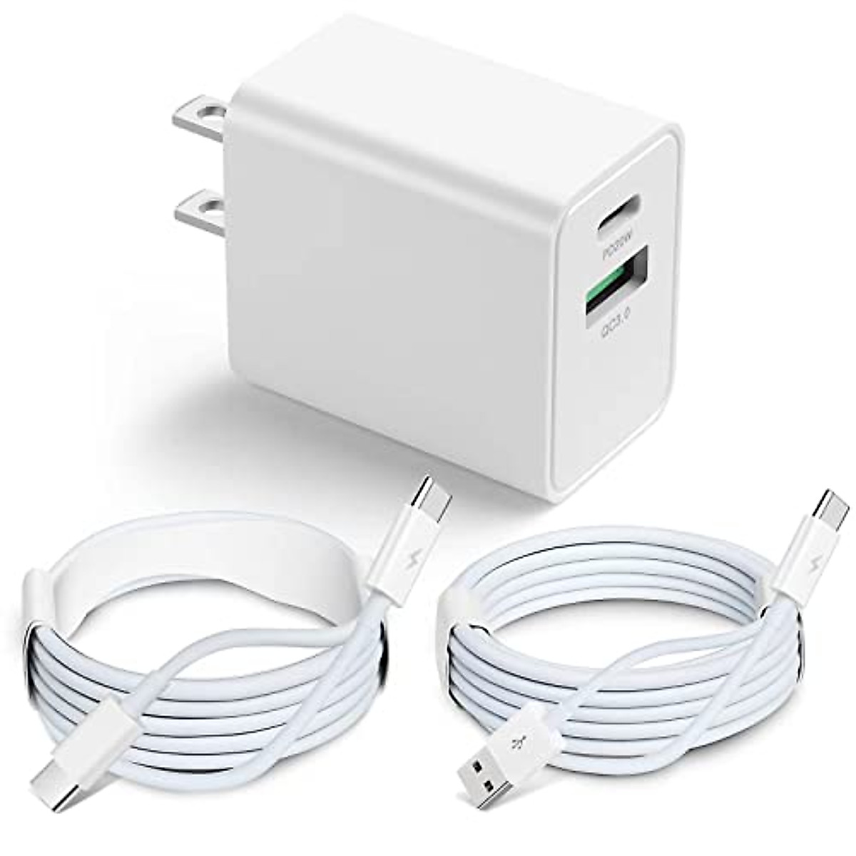 NOERYUE Type C Charger, PD20W Wall Charger 6.6ft and3.3ft Charger Cable for Samsung Galaxy S23 Plus Ultra S22+/S21 /S20/S20 Plus Ultra, Note 20 10 9 8Common to Multiple Models Dual Port Wall Plug