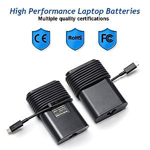 65W 45W USB C Charger for Dell Laptop, Latitude 5420 7420 5520 7390 7370 5290 7275 7400 7410 7310, Chromebook 3100 3380 3400 5400 P28T P29T P30T, XPS 13 9250 9360 9365 9370 9380 9350 9550 Power Cord