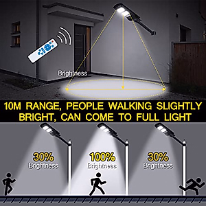 300W Solar Street Lights Outdoor waterproof,20000 lumens, Dusk to Dawn Solar with Motion Sensor and Remote Control, LED Flood Light, Suitable for courtyards, Gardens, Streets, Basketball Courts Garage