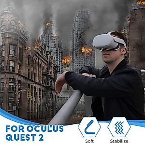 3 Pieces Eye Silicone Cover Silicone Face Covering Compatible with Oculus Quest 2 Sweatproof Lightproof Leakproof (White)