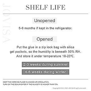 JOVISA W01 Eyelash Extension Glue 0.5 Second Drying Time 6-8 Weeks Long Retention 30~70% RH Ideal Humidity Professional Use Only 5ml