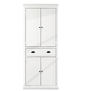 Huippy 72 inch Double Door Cupboard Freestanding Kitchen Pantry Cabinet with Four Adjustable Shelves and One Large Drawer for Kitchen Living Room Bedroom Hallway Home Office Storage (White)