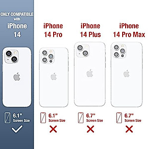 FlexGear Case for iPhone 14 with 2X Tempered Glass Screen Protectors [Full Protection] - Crystal Clear