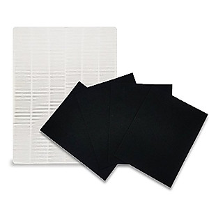 GreenR3 Air Purifier True HEPA Air Filter + 4 Replacement Carbon Filters for Winix 115115 fits 5300 6300 5300-2 6300-2 P300 C535 5000b 5000 5500 9000 Plasma Wave WAC5300 WAC5500 WAC6300 and more