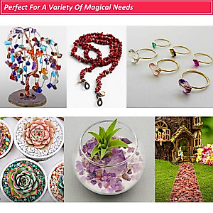 XOCARTIGE Stone Beads for Jewelry Making, 1200PCS Natural Chip Stone Beads Irregular Gemstone Loose Beads Mixed Color Healing Crystal Rock Beads Hole Drilled for DIY Art Crafts(20 Colors - 1200PCS)