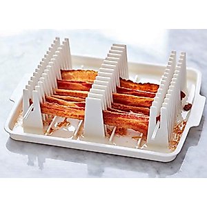 Emson Wave, Microwave Cooker Tray, Reduces Fat up to 35% for Healthy, Make Crispy Bacon in Minutes, Original As Seen On TV New, Small, White