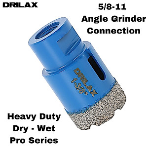 1-3/8 inch Diamond Hole Saw for Angle Grinders Masonry Granite Quartz Porcelain Ceramic Tile Hole Saw Brick 5/8"-11 Threaded Connection Heavy Duty Diamond Core Hole Saw for Concrete Dry