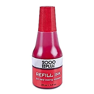 2000 PLUS Ink Refill for Self-Inking Stamps and Stamp Pads, Red, 0.9oz (032960)