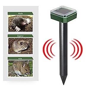 LIGHTSMAX Mole Repellent Mole Repeller Solar Powered Gopher Repellent Ultrasonic Vole Repellant Gopher Repellent Rodent Deterrent No Mole Traps Killer Harm to Your Lawn Yard (8)