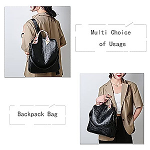 Leather Backpack Purse for Women Brown Trendy Vintage Shoulder Bag Ladies Designer Travel Satchel Handbag Large Capacity Backpacks, 30*29*17 (BP-011)