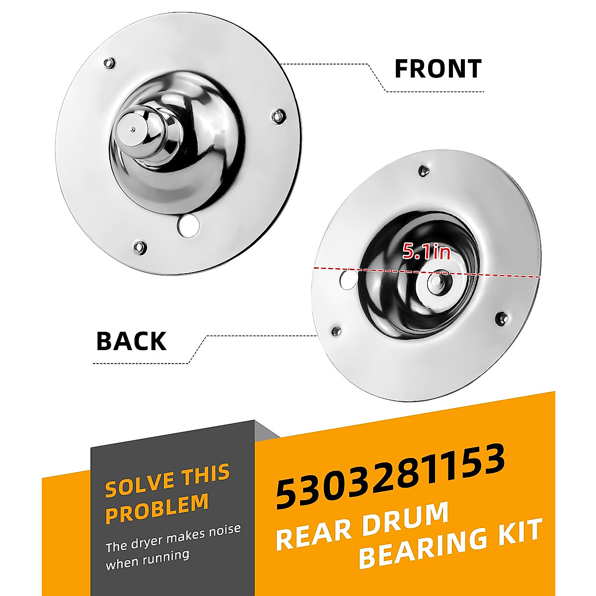 AMI PARTS Upgraded 5303281153 & 134503600 Dryer Drum Bearing Kit Compatible with Frigidaire & Kenmore Dryers - Replaces AP2142648 PS1148434 PS459829 134163400 - Buy with Confidence
