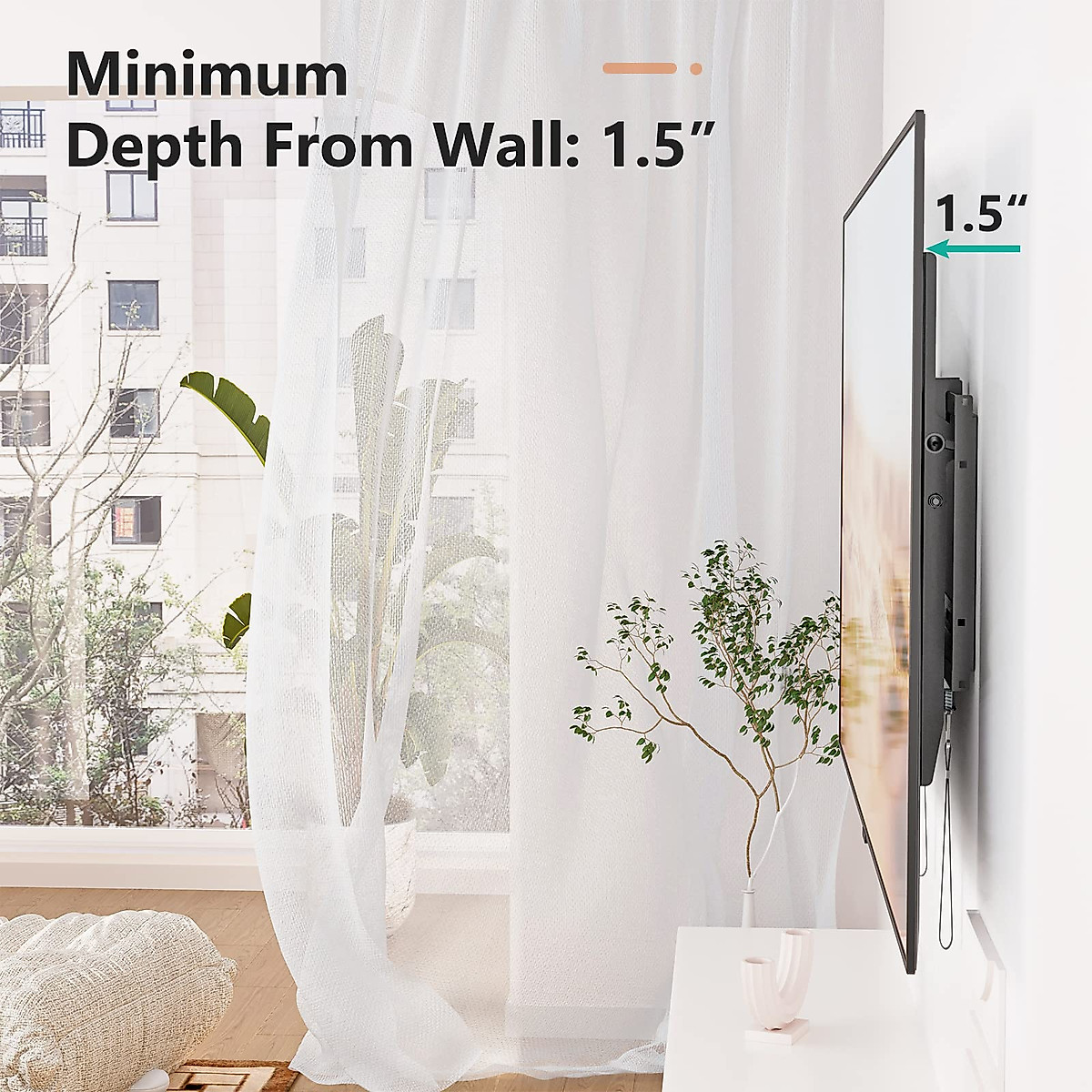 WALI Tilt TV Wall Mount Bracket for Most 26-55 inches LED, LCD, OLED Flat Screen TVs up to 99lbs with Mounting Holes 100x100mm to 400x400mm (TTM-1), Black