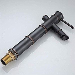 SH-CHEN Taps Bathroom Countertop Copper Faucet Black Hot and Cold Mixed Faucet Washbasin Sink Antiseptic Faucet Suitable for Bathroom Kitchen Toilet Garden (with Hose) Taps for Bathroom