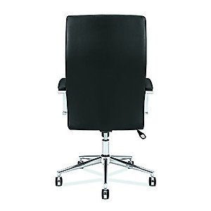 HON Executive Task Chair - High Back Leather Computer Chair for Office Desk, Black (VL105)
